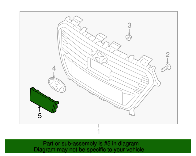 2016-2017 Hyundai Sonata Grille Cap 86353-E6400 | AutoNationParts.com
