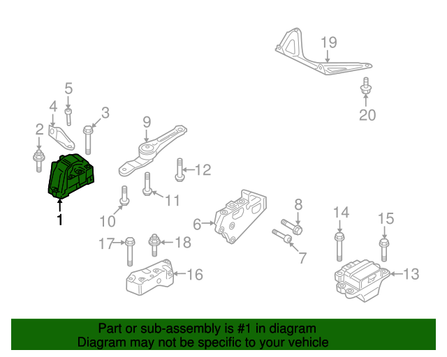1K0-199-262-AR - Motor Mount 2006-2009 Audi | Audi OEM Parts