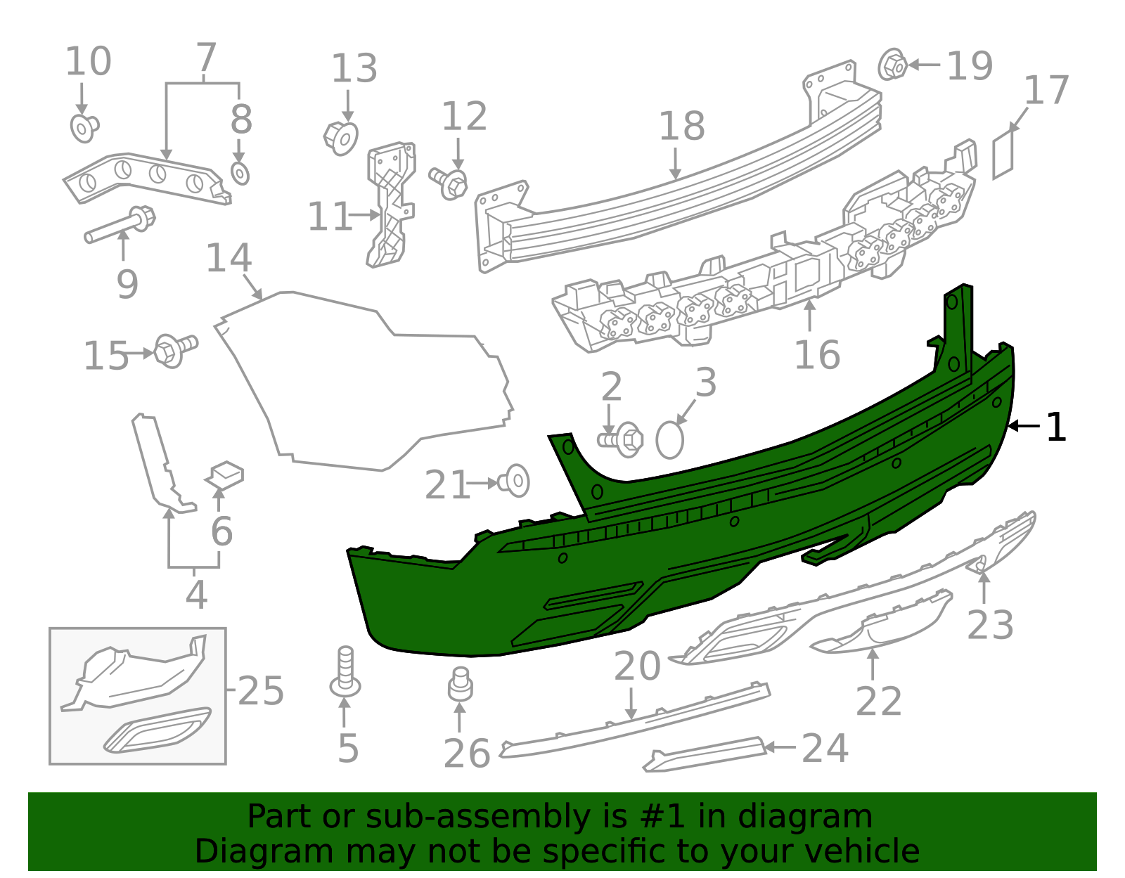 2020-2025 Cadillac XT5 Bumper Cover 85169512 GM | GMPartsDirect.com
