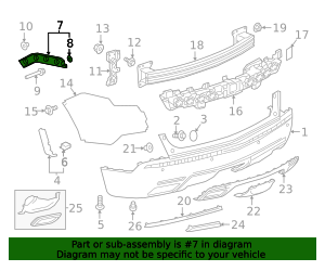 2017-2024 Cadillac XT5 Rear Bumper Fascia Guide 84169338 GM ...