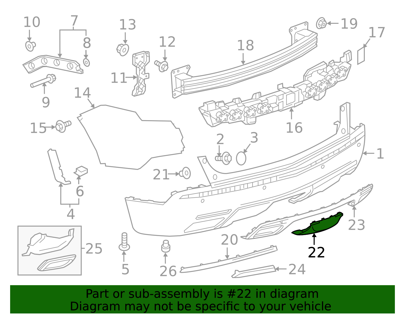 2020-2025 Cadillac XT5 Black Rear Bumper Fascia Trailer Hitch Access ...