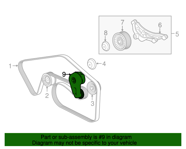 2010-2024 Jaguar Accessory Drive Belt Tensioner Assembly C2D45642 ...