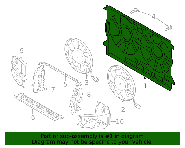8W0-121-207-A - Fan Shroud 2018-2024 Audi | Audi OEM Parts