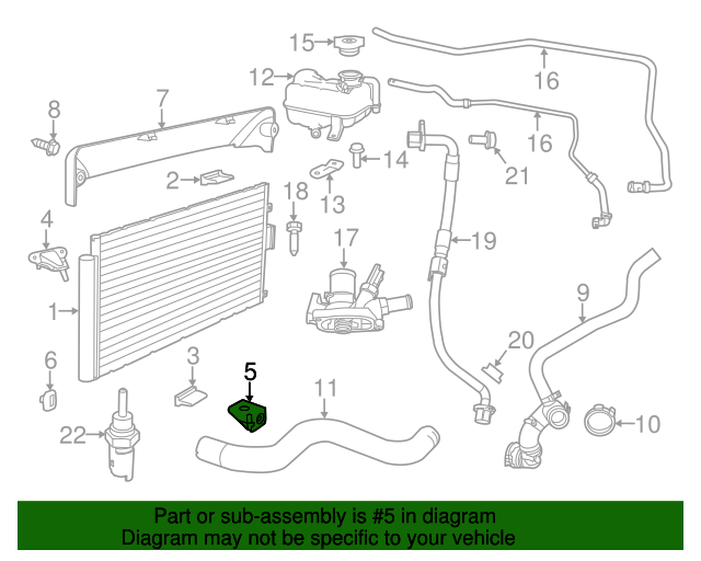 2012-2019 Fiat 500 Radiator Lower Bracket 68104803AB | TascaParts.com