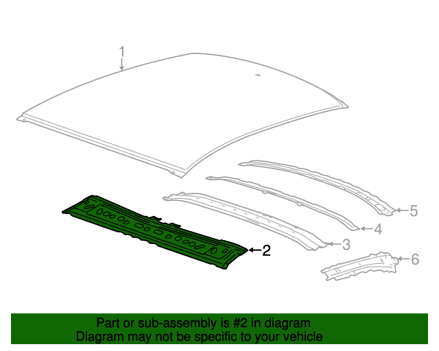 2014-2016 Cadillac ELR Roof Front Header Panel 22892272 | GMPartsDirect.com