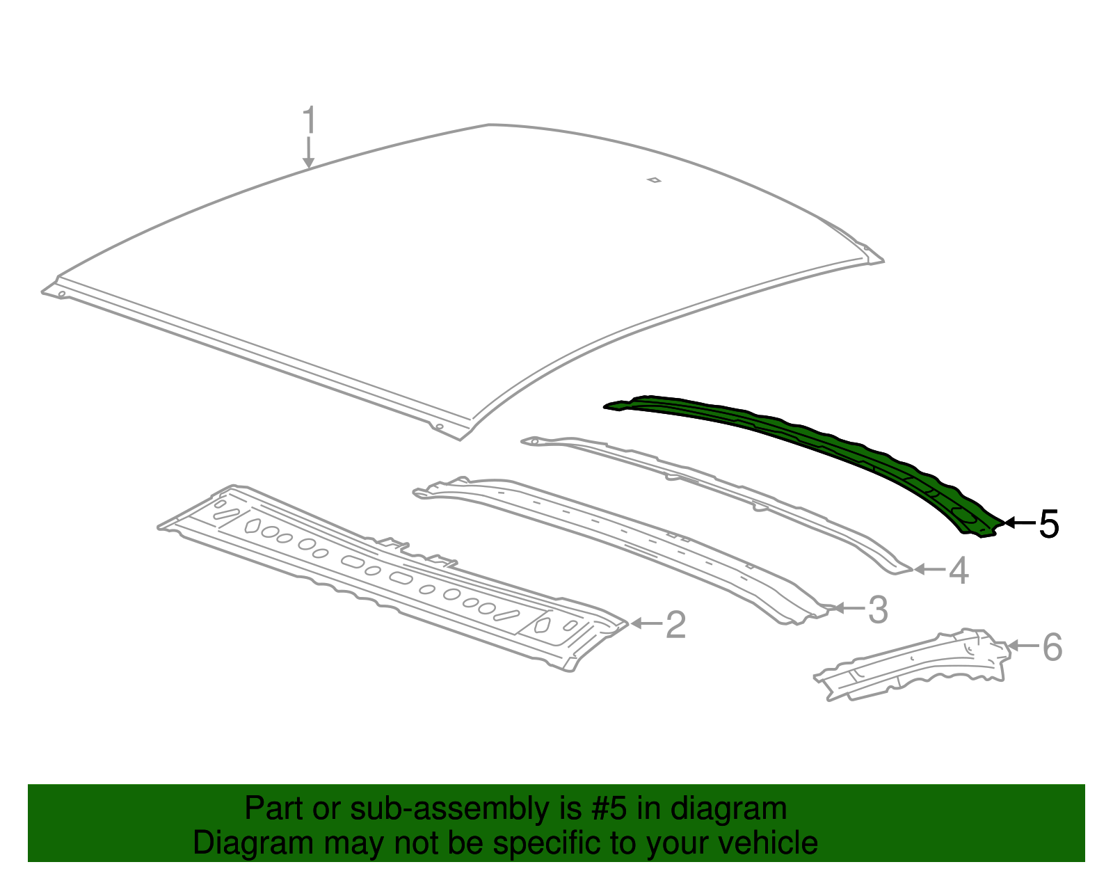 23128917 - Roof Rear Header Panel 2015-2016 Cadillac ELR | Gateway ...