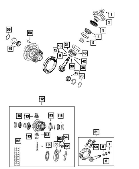Rear Axle; Housing, Differential and Vent for 2018 Jeep Wrangler ...