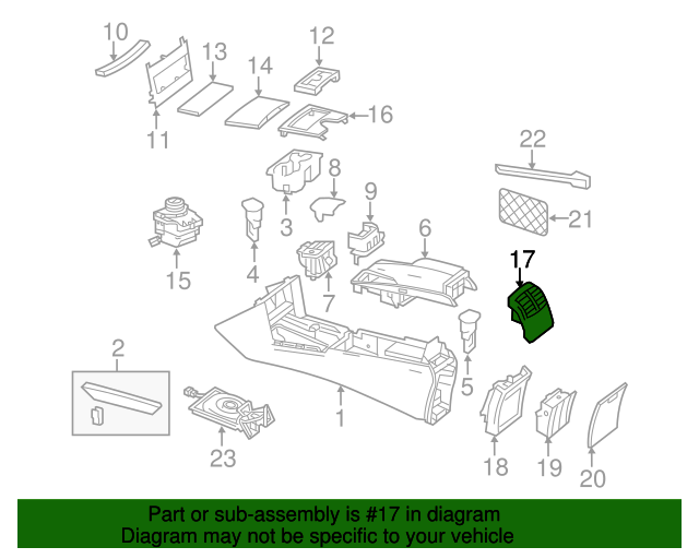 212-830-09-54-1148 - Console Air Vent 2010-2016 Mercedes-Benz ...