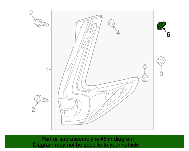 OEM 2017-2020 Honda CR-V Grommet, L Rear Combination Light 90655-TLA ...