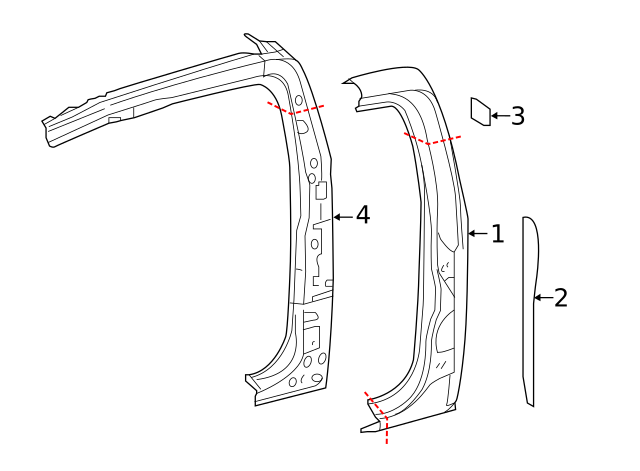61501-04910 - Lock Pillar - 2020-2021 Toyota Tacoma | OEM Genuine ...