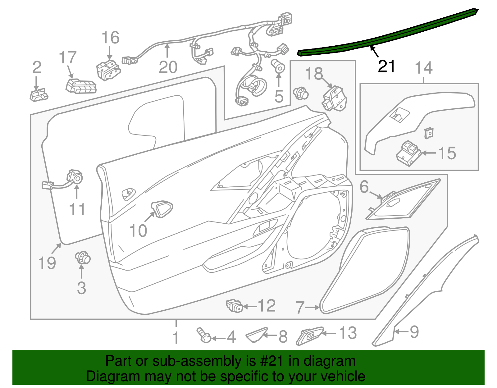 2014-2019 Chevrolet Corvette Front Side Door Window Inner Sealing Strip ...
