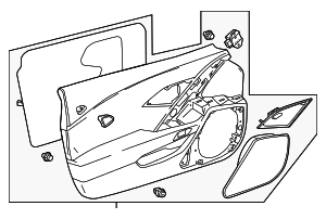 2014-2018 Chevrolet Corvette Red Front Driver Side Door Interior Trim ...
