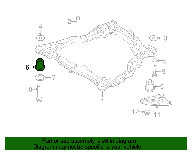 62485-2F100 - Engine Cradle Bushing 2004-2006 Kia | Kia.Parts Store