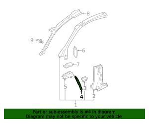 8W0-805-085 - Body A-Pillar Brace 2017-2024 Audi | AutoNation Parts