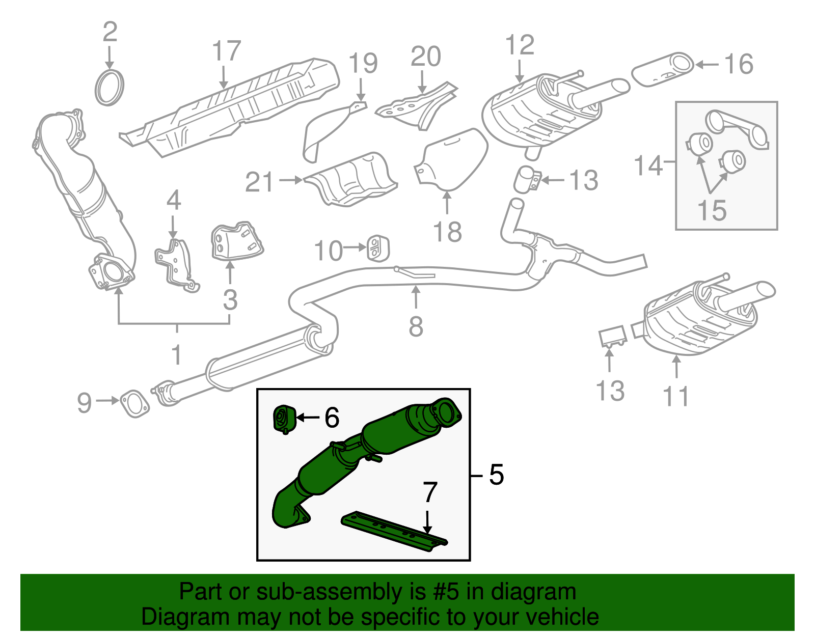 2011-2013 Buick Regal Front Exhaust Pipe with 3-Way Catalytic Converter ...