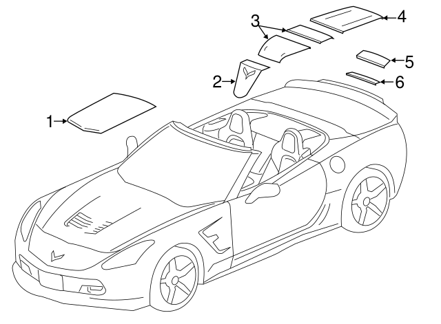 2017-2019 Chevrolet Corvette Black Rear Bumper Fascia Upper Decal ...