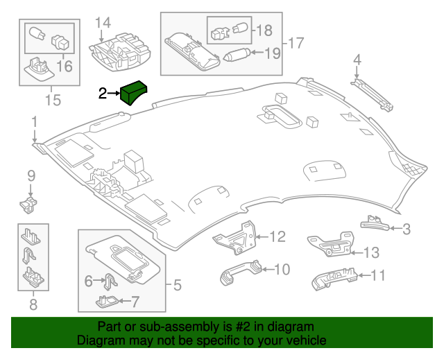 117-692-01-00 - Roof Insulator 2014-2019 Mercedes-Benz ...