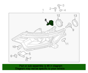 2007-2022 Mitsubishi High Beam Bulb MS820959 | Mitsubishi Parts Warehouse