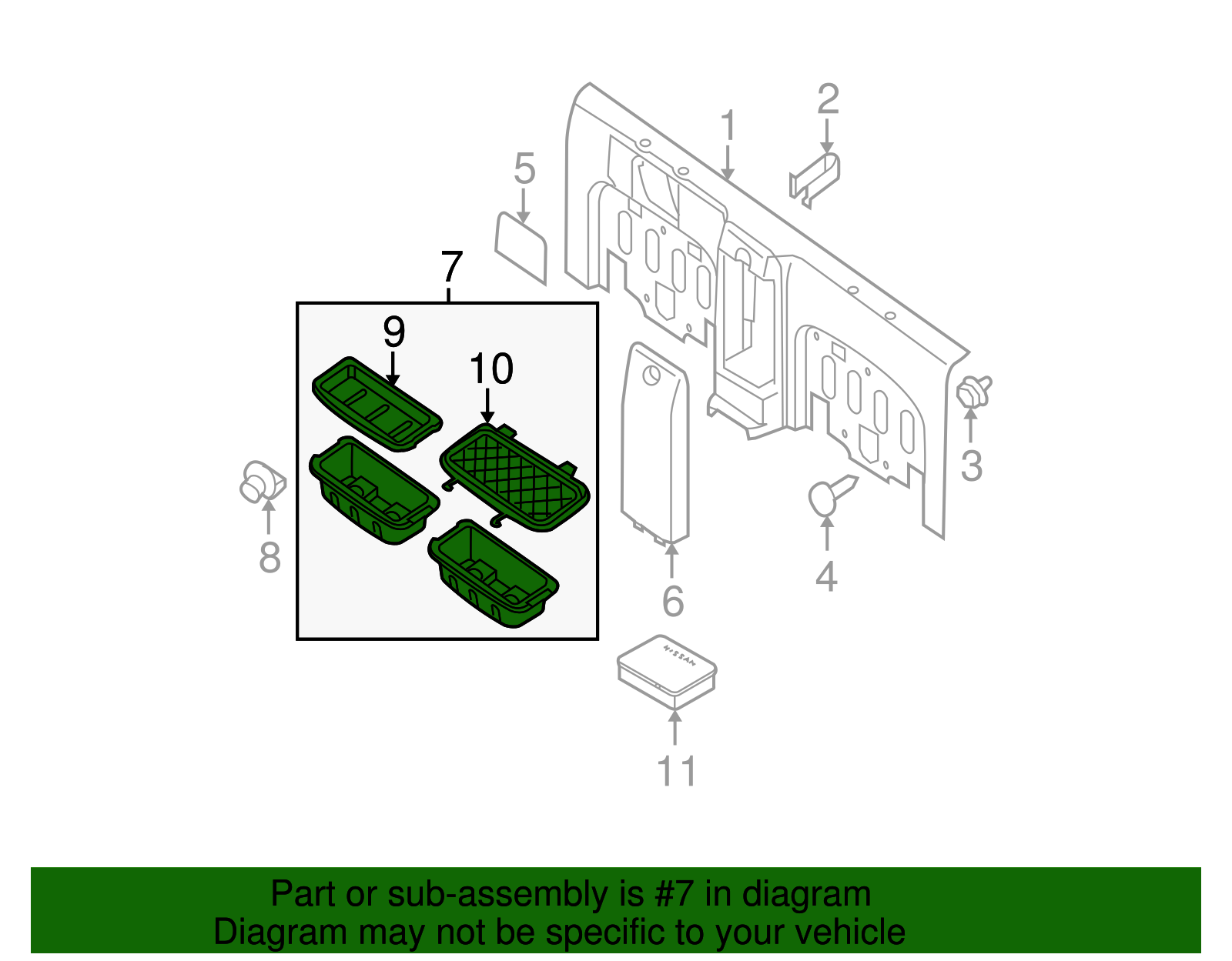 76982-9BN1B - Storage Box - 2018-2019 Nissan Frontier | Nissan OEM ...