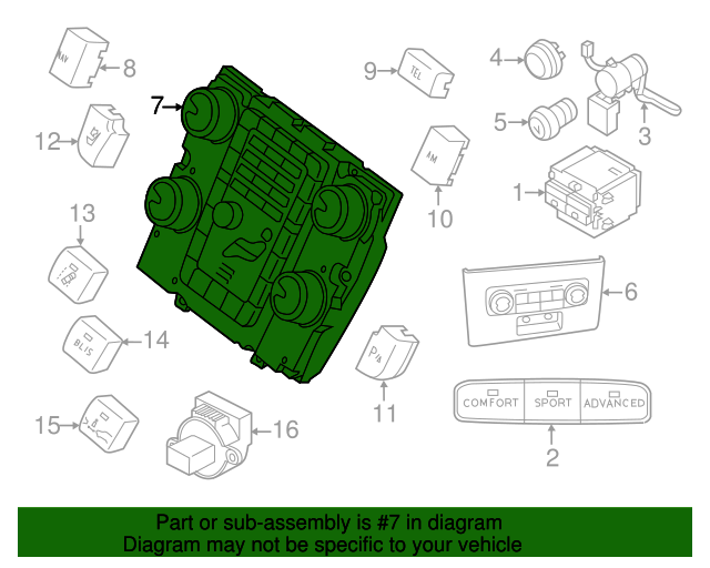31443425 - Dash Control Unit - 2014-2018 Volvo | Volvo OEM Parts Direct