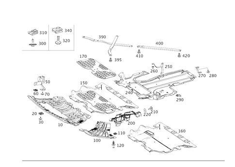Engine Compartment Panelling, Gasoline Vehicles for 2018 Mercedes-Benz ...