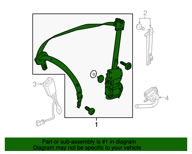 253-860-13-00-7M89 - Seat Belt Lap and Shoulder Belt 2016-2022 Mercedes ...