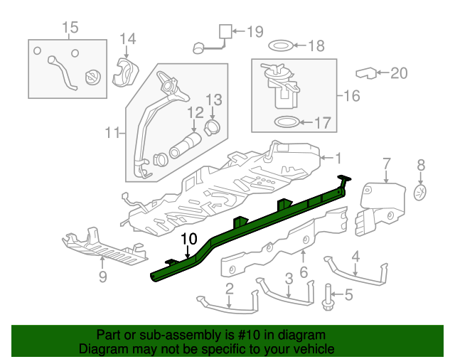 2007-2017 GM Fuel Tank Skid Rail 25876063 GM | GMPartsDirect.com