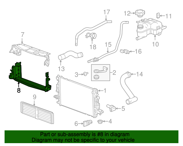 2016-2019 Chevrolet Volt Radiator Air Lower Baffle 84453322 ...