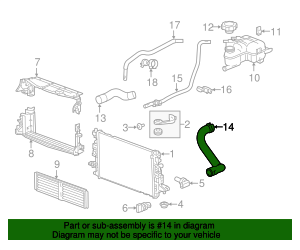 23378379 - Radiator Inlet Hose 2016-2019 Chevrolet Volt | Chevrolet ...