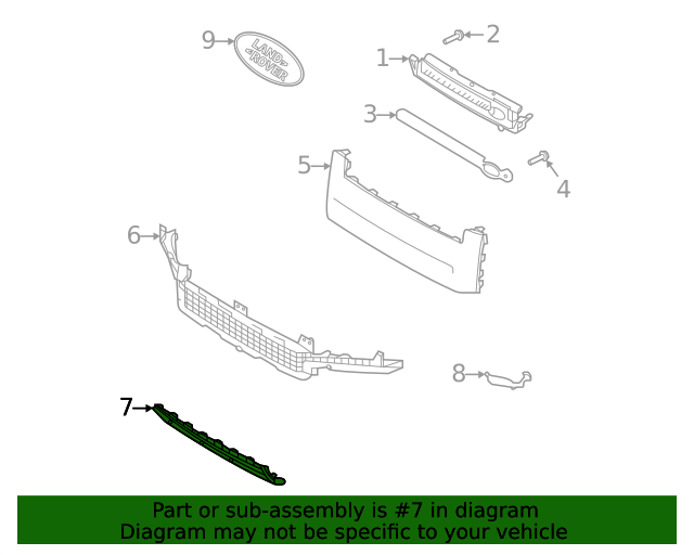 2020-2023 Land Rover Grille - Bumper LR129440 | LandRoverParamusParts