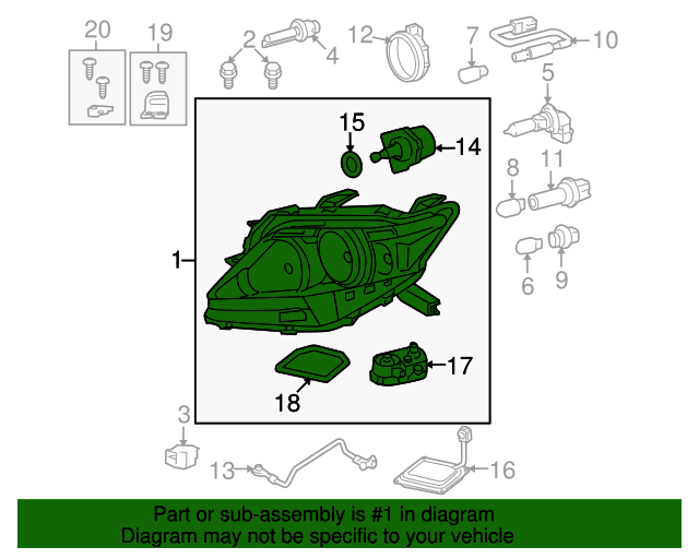 2010-2012 Lexus RX450h Composite Assembly 81185-48761 | LexusOfKendall