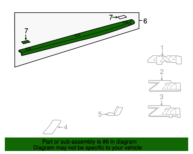 Genuine OEM GM Part - Truck Bed Molding 2003-2014 GMC 17802475 - Parts ...