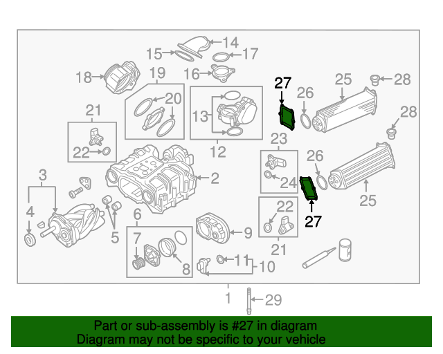 2015-2019 Audi Cooler Gasket 06E-145-723-G | Audi Part CA