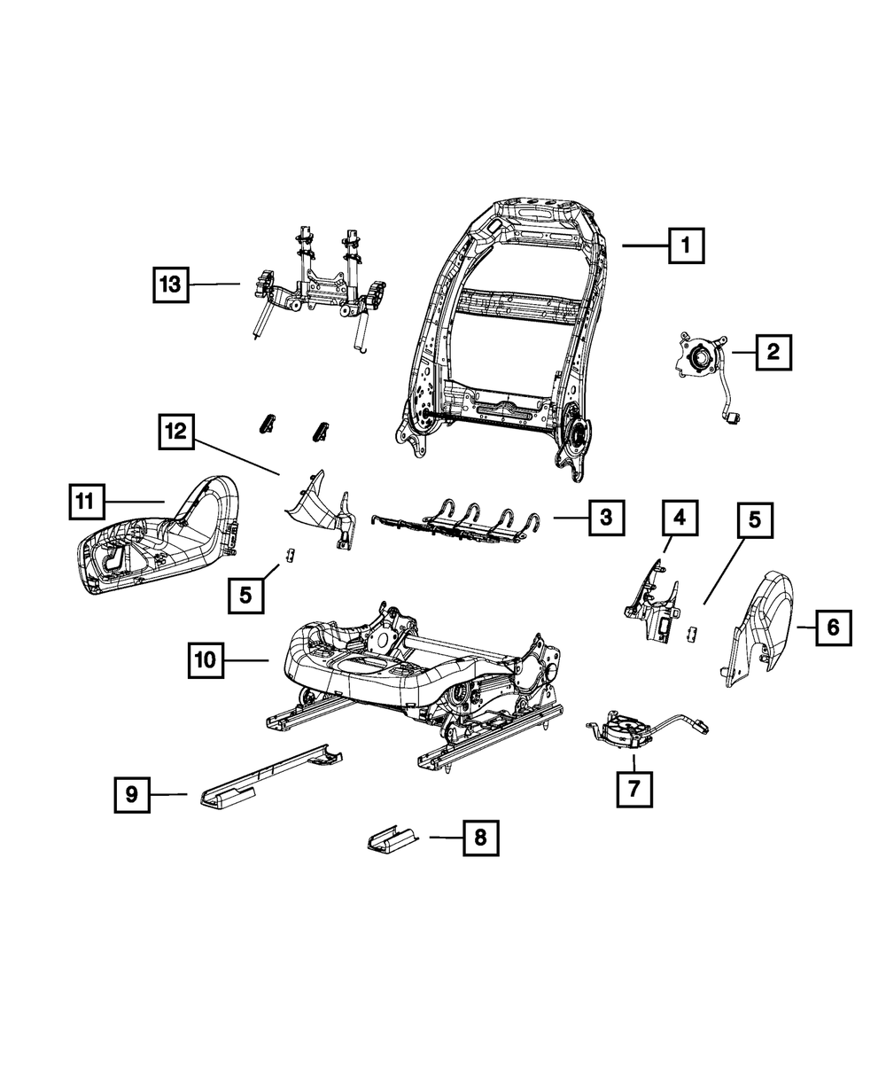 68260535AC - Front Seat Back Frame 2013-2023 Mopar | Big 3 Auto Parts