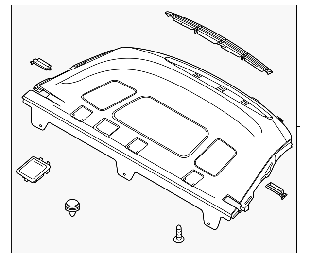Hyundai - 85610-L0000-YTH - Pkg Tray Trim - 2020-2022 Hyundai Sonata ...