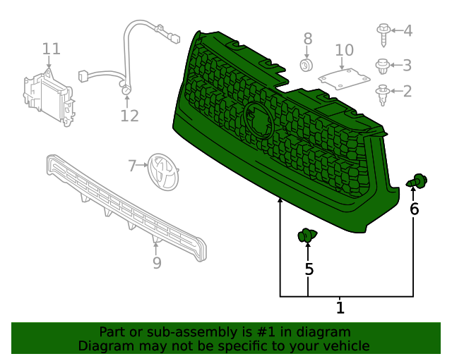OEM 2020-2021 Toyota Tundra Grille Assembly Part # 53101-0C041-A0 ...