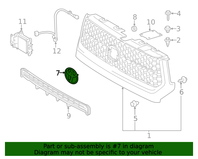 2016-2021 Toyota Grille Emblem (Front) 53141-71010 | OEM Parts Online