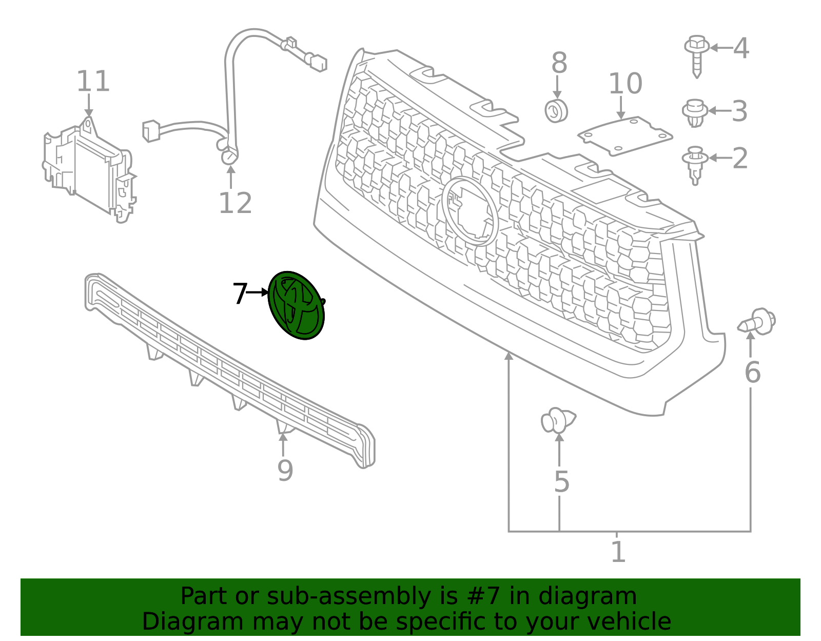 2016-2021 Toyota Grille Emblem (Front) 53141-71010 | OEM Parts Online
