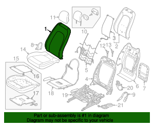 DP5Z-5464417-CD - Cover Assembly Seat Back - 2015-2016 Lincoln MKZ ...