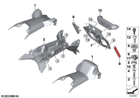 Rear Wheel Cover, License Plate Bracket for 2024 BMW-Motorrad R 1300 GS ...