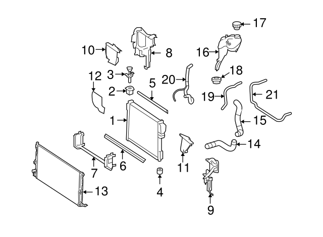 216-505-11-30 - Radiator Support Baffle 2007-2010 Mercedes-Benz ...