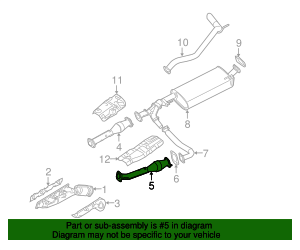 20020-ZV50A - Front Pipe 2010-2015 Nissan | Nissan Parts & Accessories ...