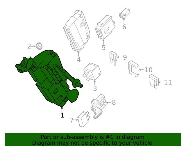 8W0-971-845-AH - Relay & Fuse Plt 2017-2024 Audi | Audi OEM Parts