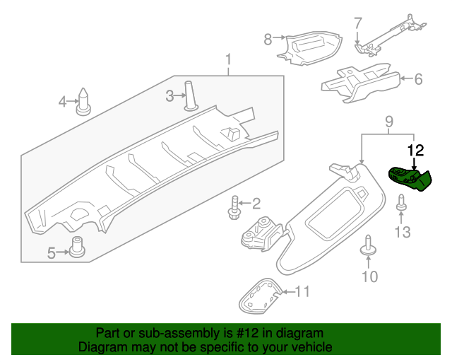 2017-2024 Porsche Sun Visor Holder 981-731-932-00 | Sunset Porsche Parts