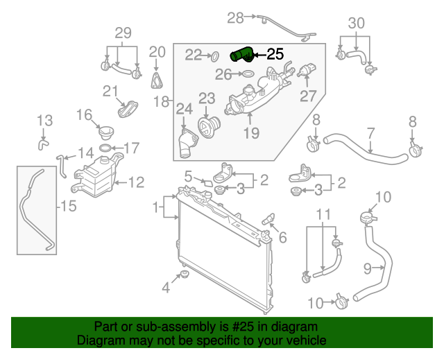 2006-2012 Hyundai Water Outlet 25611-3C101 | OEM Parts Online