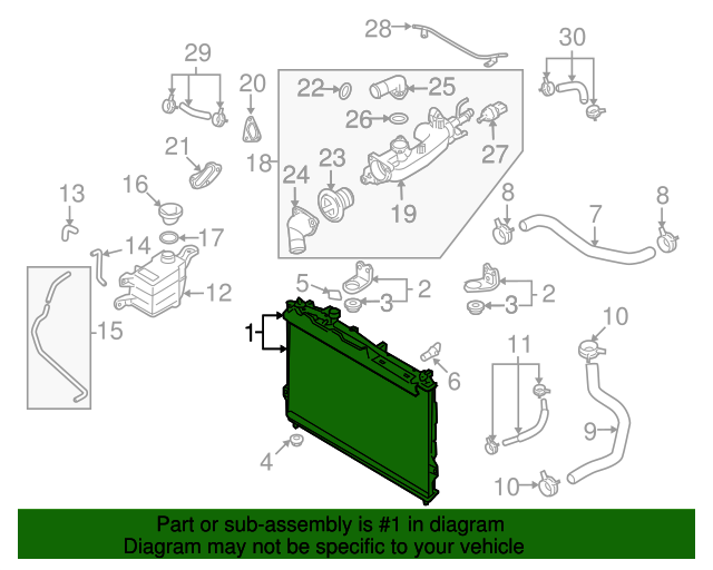 2007-2012 Hyundai Veracruz Radiator Assembly 25310-3J500 | QuirkParts