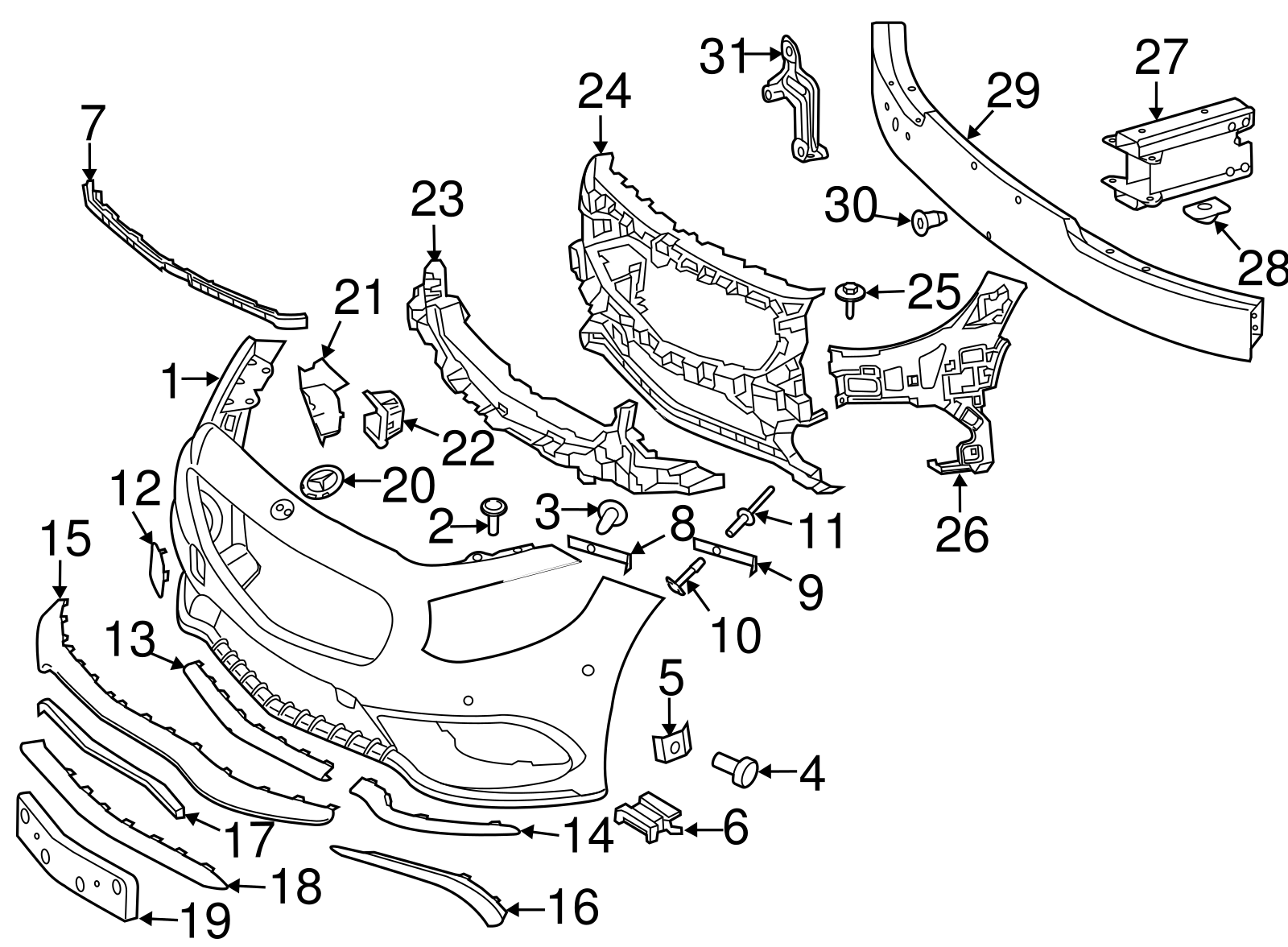 217-885-23-21 - Trim Bar Mercedes-Benz USA Parts