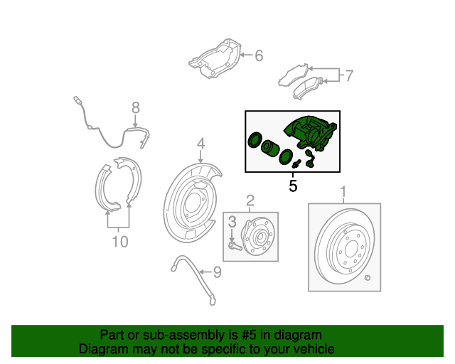 2007-2019 GM Rear Driver Side Disc Brake Caliper Assembly 15855609 ...