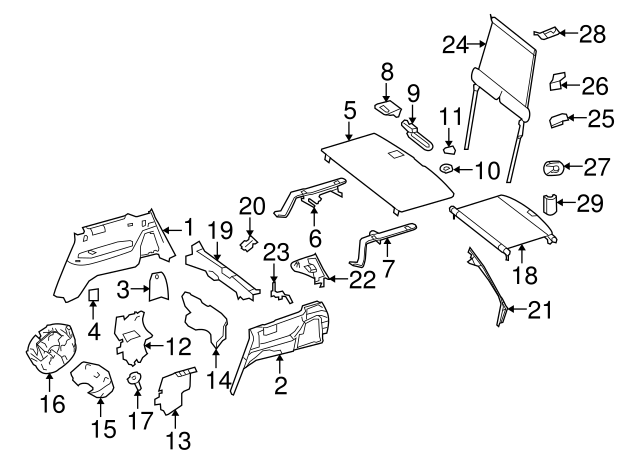 2006-2010 Mercedes-Benz Rear Pillar Trim 251-690-07-30-9051 | MB OEM Parts