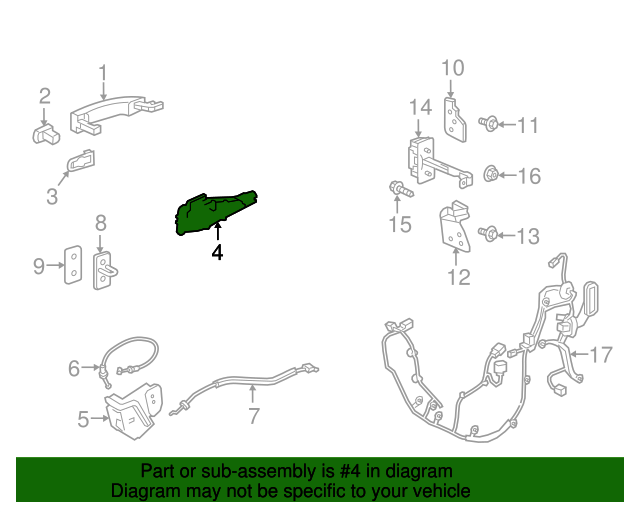 13515509 GM Rear Driver Side Door Outside Handle Bracket | GM Parts Store